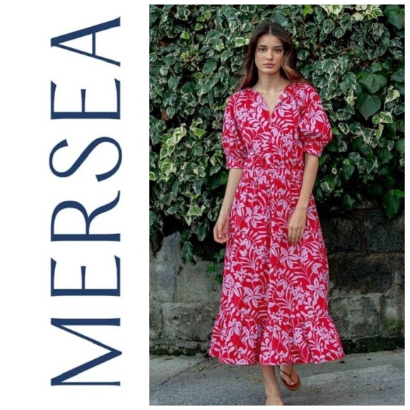 Mersea | Dresses | Mersea Voyageur Hedy Tropical Print Tiered Midi Maxi ...